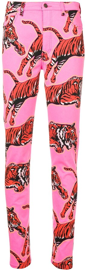 Gucci Tiger Print Skinny Jeans - ShopStyle