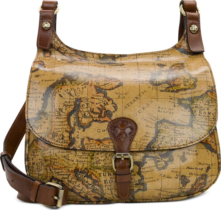 Patricia Nash London World Map Leather Saddle Bag - ShopStyle