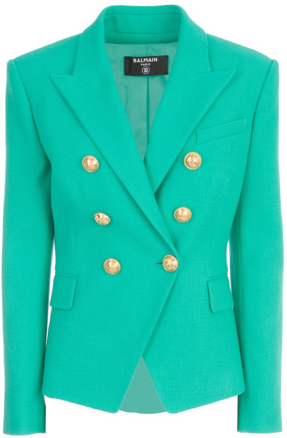 Balmain 6 Btn Cotton-pique Jacket - ShopStyle