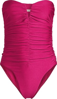 Veronica Beard Arpel Ruched One-Piece Swimsuit - ShopStyle