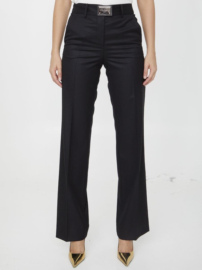 Dolce & Gabbana Logo plate trousers - ShopStyle Pants