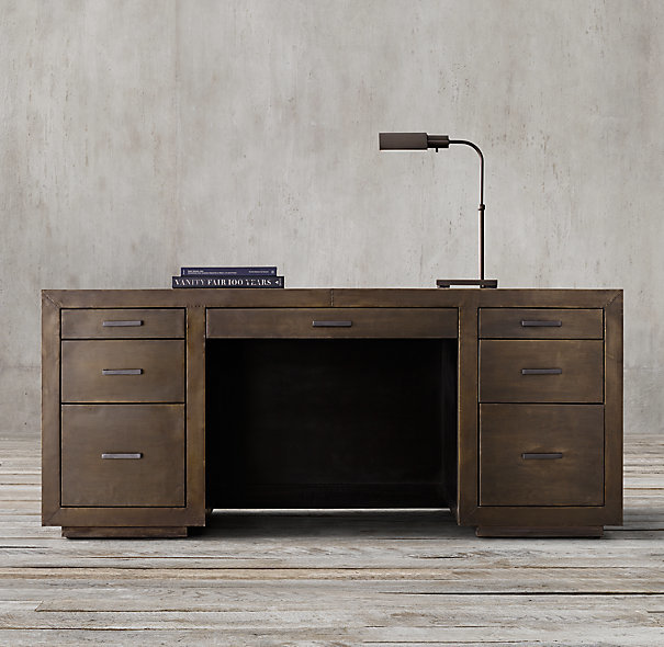 Restoration Hardware La Salle Metal-Wrapped Desk - ShopStyle