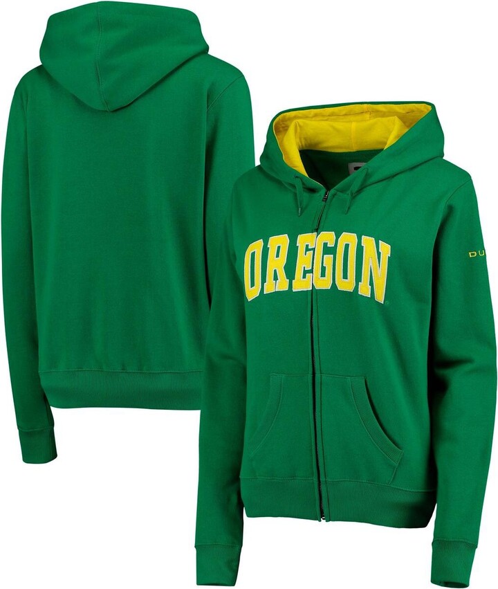 Colosseum Women's Kelly Green Oregon Ducks Arched Name Full-Zip Hoodie ...