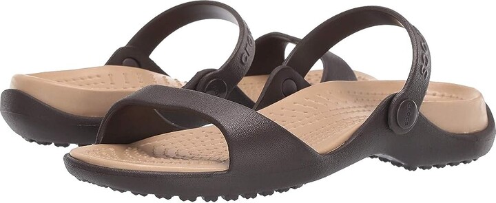 Crocs Cleo (Espresso/Gold) Women's Slide Shoes - ShopStyle Sandals