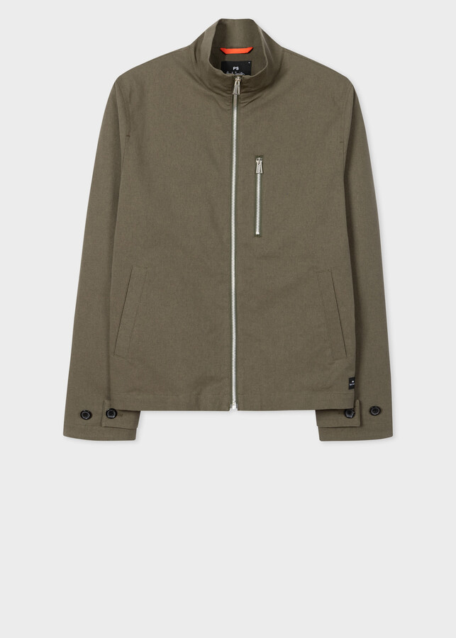 Paul Smith Khaki Micro Check Track Jacket - ShopStyle