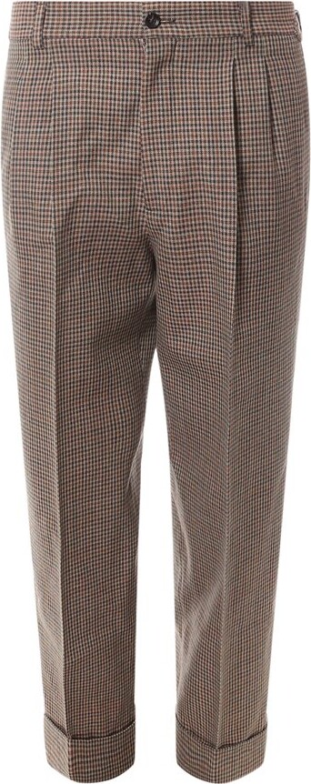 Gucci Checkered Pleat Detailed Trousers - ShopStyle Pants