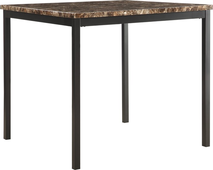 Inspire Q Darcy Faux Marble Black Metal Counter Height Dining Table by ...