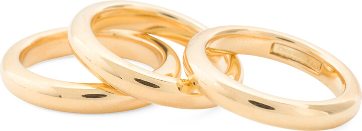 Milor Gold Made In Italy Set Of 3 14k Gold Rings - ShopStyle