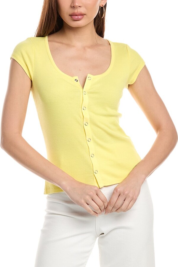 Chaser Vintage Rib Snap Front Henley - ShopStyle Tops