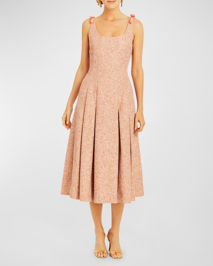 Mestiza New York Gillian Pleated Tweed Midi Dress - ShopStyle