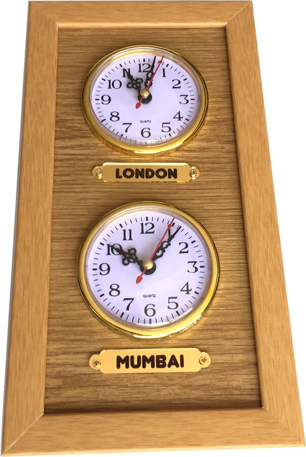 Etsy Wooden Look Wall Clock With 2 Labels. Customizable Labels.two ...