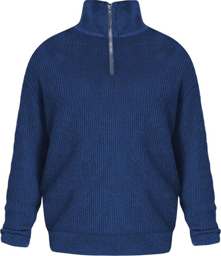vejtmcc Men's Knitted Jumper 1/4 Zip Jumper Men - ShopStyle Cashmere ...