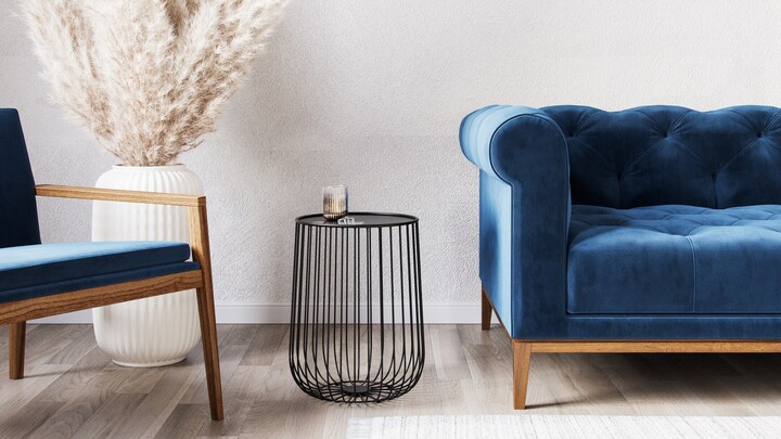 Flats & Castles Glanville Modern Round Iron Cage Side Table - ShopStyle