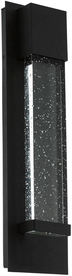 Loops IP44 Outdoor Wall Light Black Bubble Glass 3.3W Built in LED ...