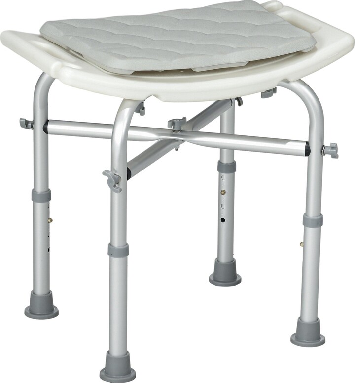 HOMCOM Shower Stool for Elderly Adjustable Shower Seat with Padded ...