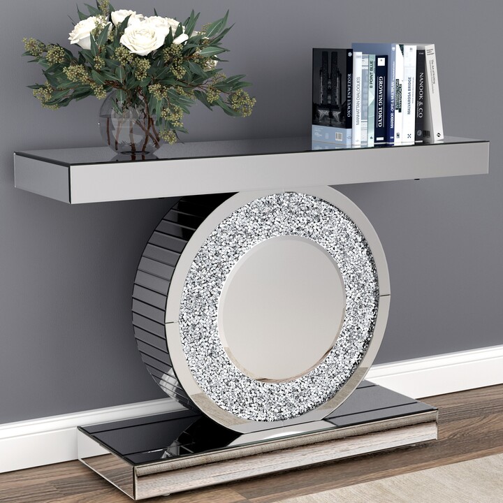 Glamorous Contemporary Mirrored Accent Console Table with LED Lighting - ShopStyle