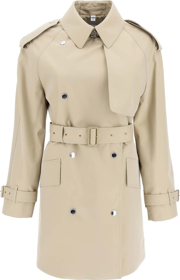 Burberry 'james' Gabardine Midi Trench Coat - ShopStyle