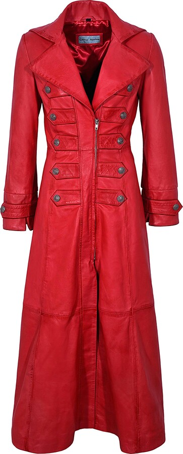 Smart Range Leather Ladies New 3490 Red Napa Sheep Leather Full-Length ...