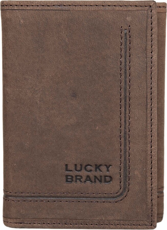 Lucky Brand Men's Grooved Leather Trifold Wallet - ShopStyle