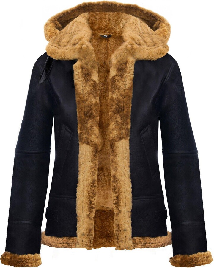 Infinity Leather Hooded Sheepskin Flying Leather Jacket-Palermo - Brown ...