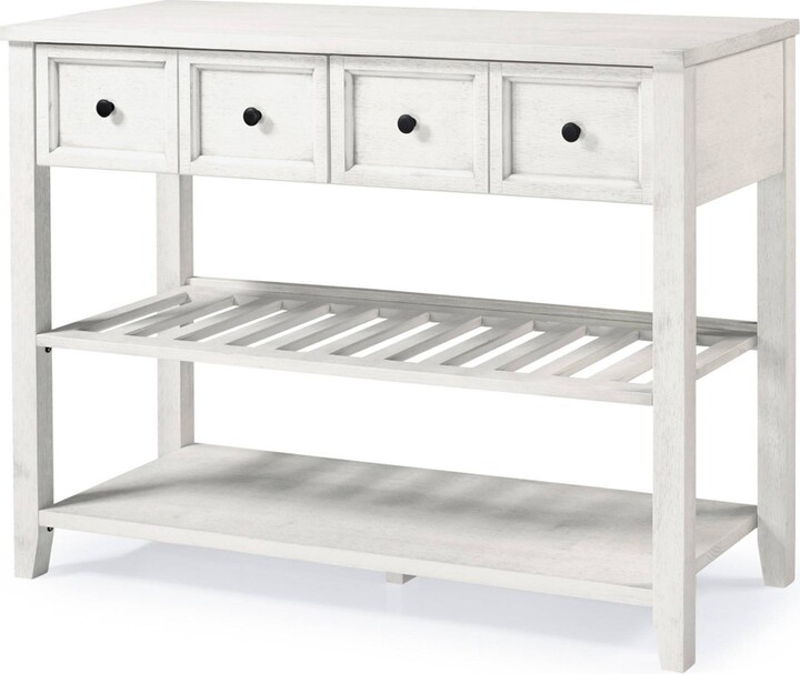 48" Farmhouse Solid Wood 2 Drawer Buffet White - Saracina Home - ShopStyle
