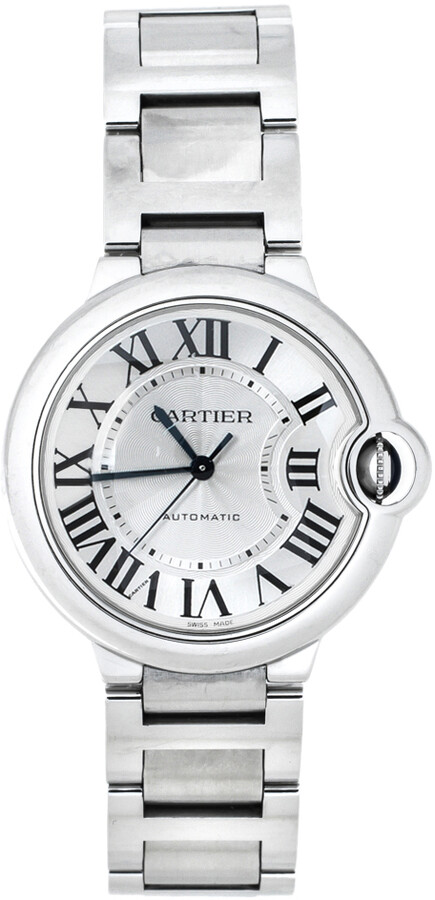 Cartier Silver Stainless Steel Ballon Bleu 3284 Women's Wristwatch 36 ...
