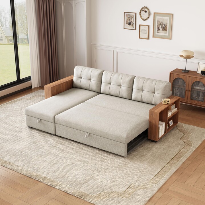 Acosure 84" Pull Out Sectional Couch with Storage Chaise - ShopStyle