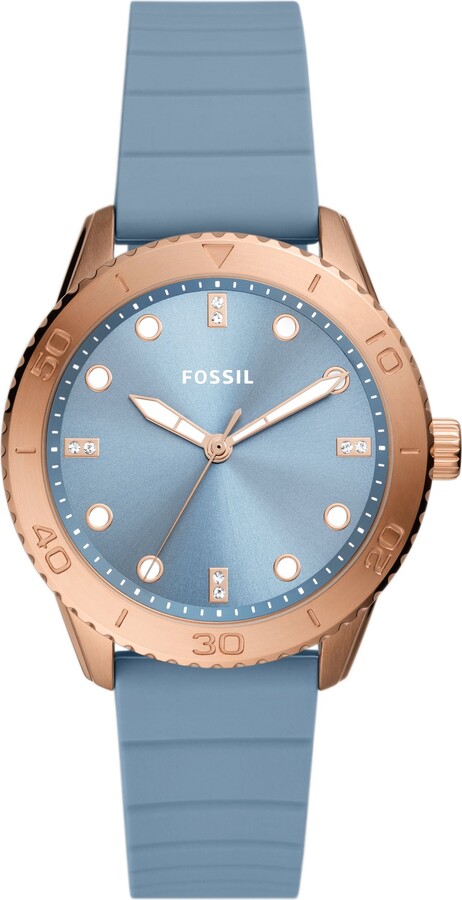 Fossil Women's Dayle Three-Hand, Rose Gold-Tone Stainless Steel Watch ...