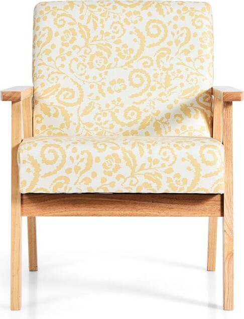 Modern Accent Armchair Fabric Lounge Chair with Rubber Wood Leg - 25" x ...