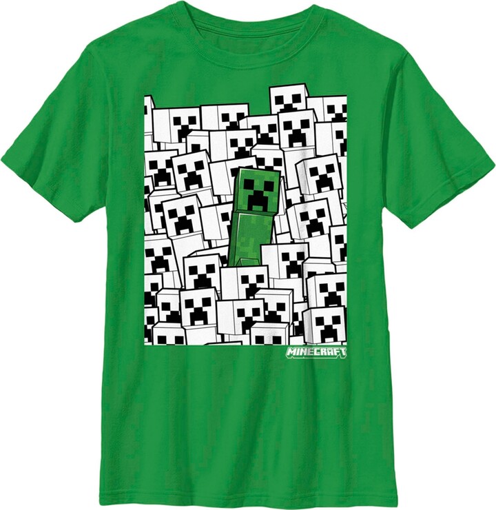 Microsoft Boy's Minecraft Stand Out Creeper White Child T-Shirt - ShopStyle