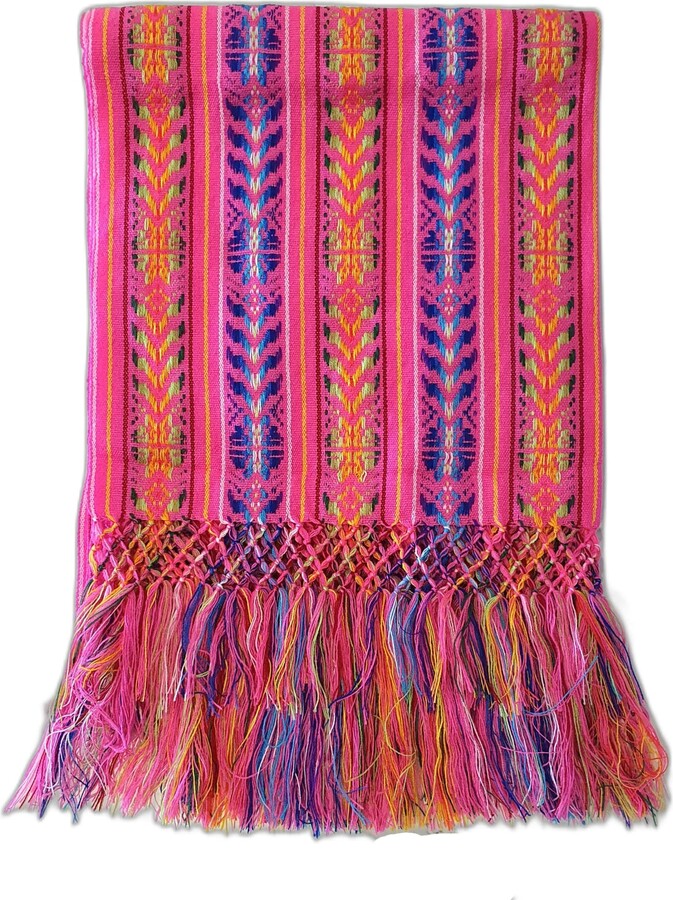 ALKIMIA INC Mexican Handmade Colorful Rebozo Shawl - Pink - - ShopStyle