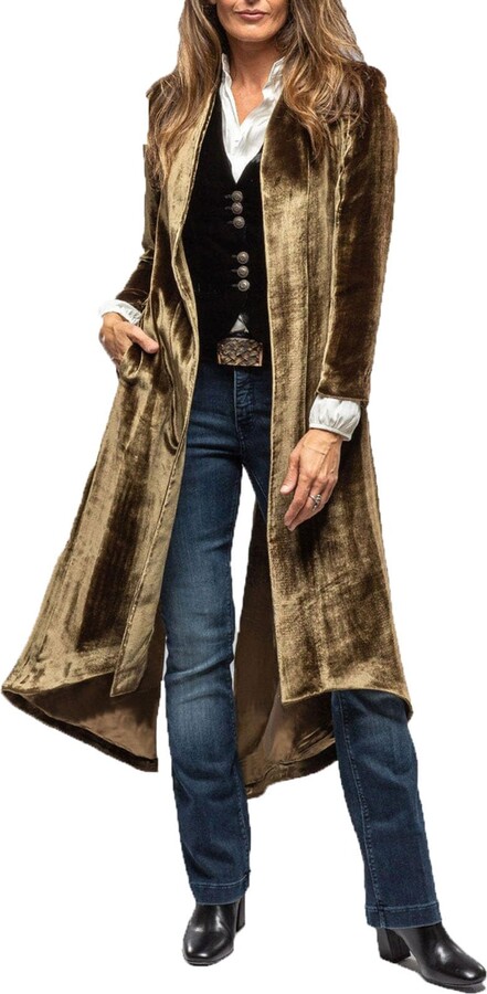 Suncolour Open Front Back Split Long Velvet Duster Cardigans for Women ...