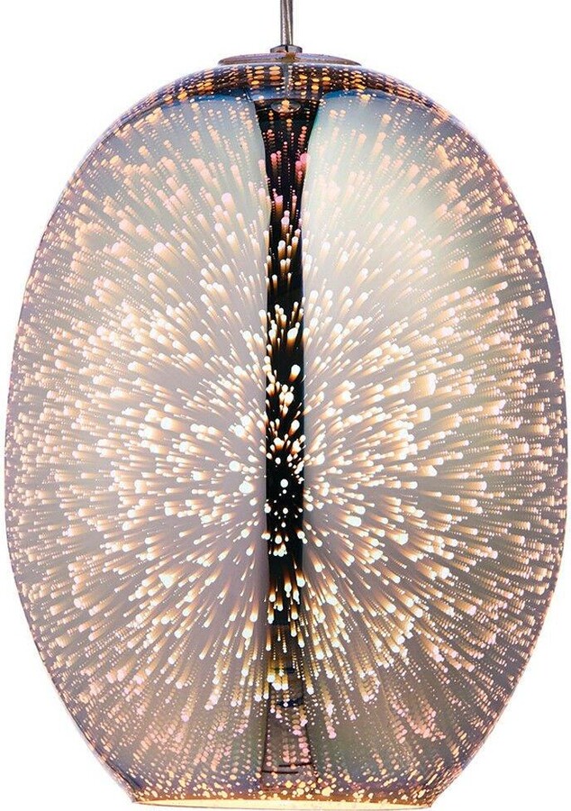 Loops Hanging Ceiling Pendant Light Holographic Effect Glass & Chrome ...