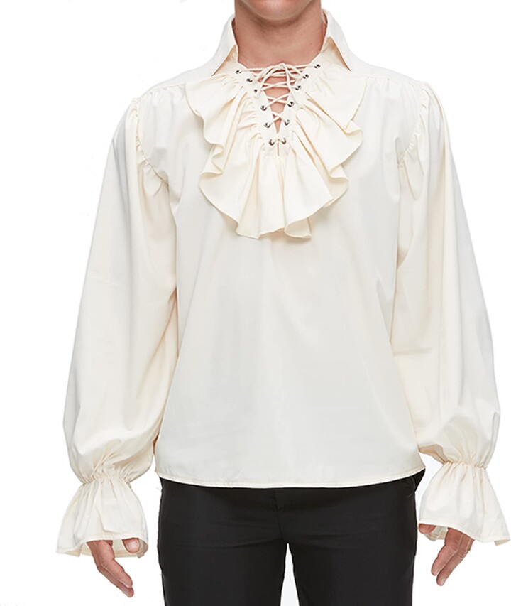Snailify Men's Ruffled Pirate Shirts Vampire Renaissance Steampunk ...
