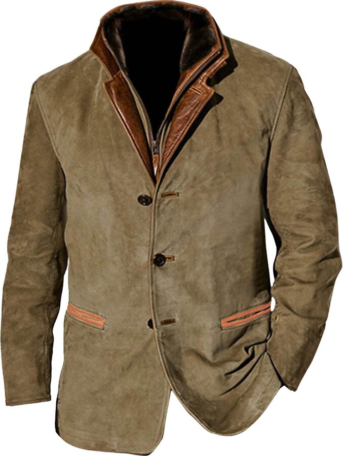 TYUIOP Shirt Jacket Men Mens Coats Lumberjack Jacket Mens Trench Coat ...