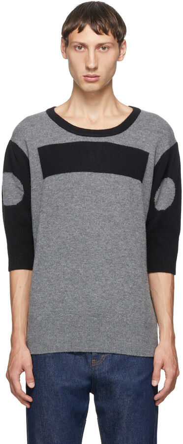 Random Identities Grey Wool & Cashmere Morse Code Sweater - ShopStyle