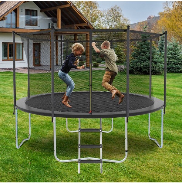 WhizMax Trampolines, Recreational Trampolines With Ladder Enclosure Net ...