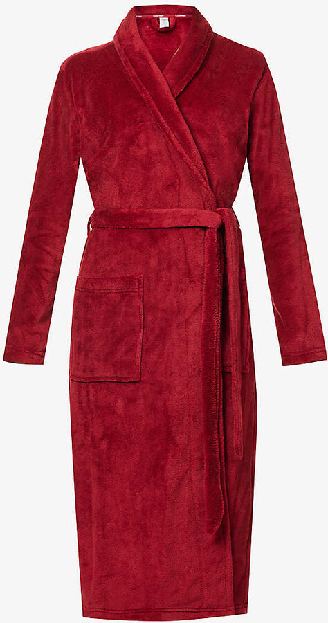 Calvin Klein Embroidered-logo fluffy woven robe - ShopStyle