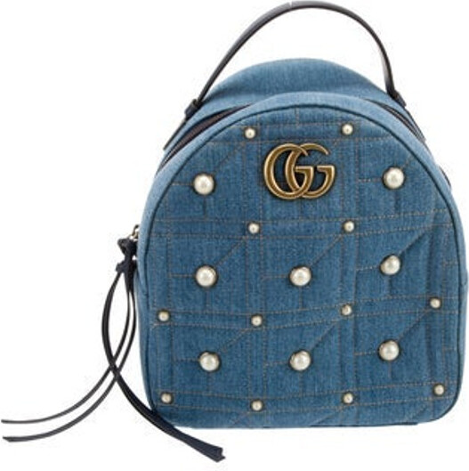 Gucci Marmont Pearly Denim Backpack - ShopStyle