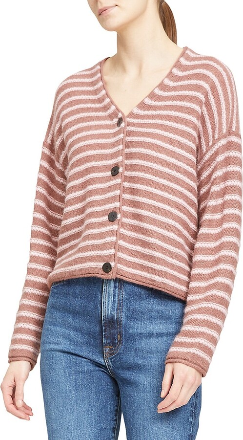 Theory Striped Boxy Cardigan - ShopStyle