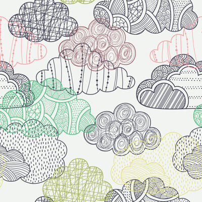 Dakota Fields Hand Drawn Clouds 10' L x 24" W Peel and Stick Wallpaper Roll - ShopStyle Futon