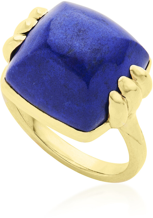 Rush Jewelry Design Droplet Sugarloaf 18K Yellow Gold Lapis Ring ...