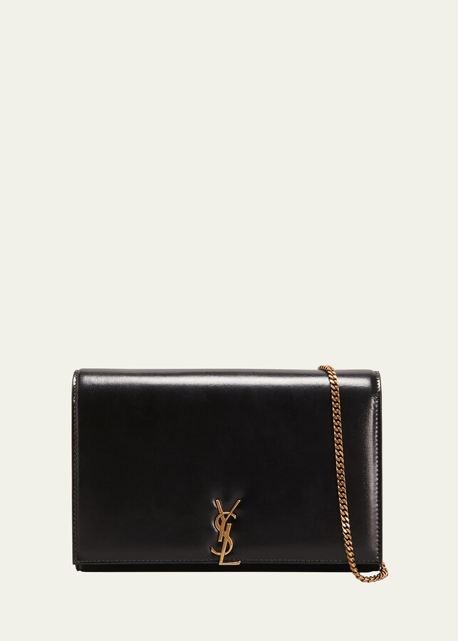 Saint Laurent Monogram Wallet on Chain in Smooth Leather - ShopStyle