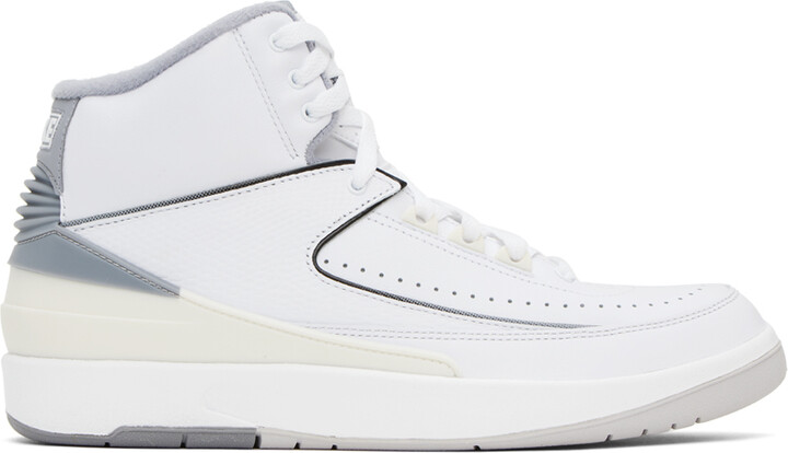 Nike Jordan White & Gray Air Jordan 2 Sneakers - ShopStyle