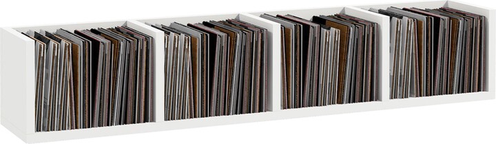 HOMCOM Modern Wall Mount Storage Shelf CD Media Storage Rack with 4 ...