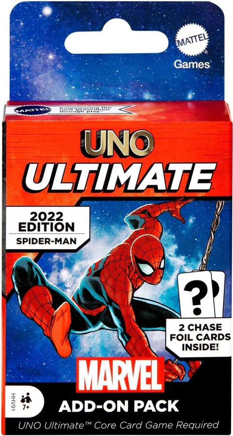 Mattel Uno Ultimate Marvel Add-On Pack with Collectible Spider-Man Deck ...