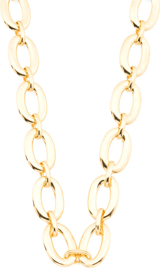 Milor Gold Made In Italy 14k Gold Polished Alternate Oval Link Necklace ...