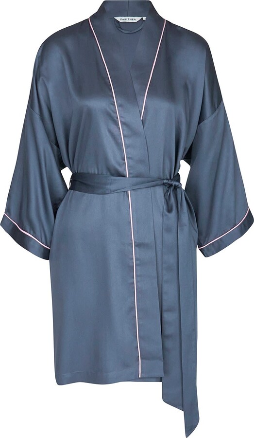 Pasithea Sleep Silky Bamboo Robe In Blue - ShopStyle
