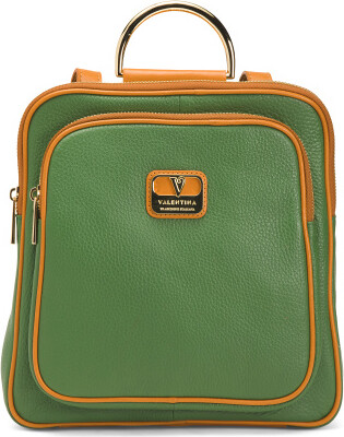 Leather Flat Double Entry Metal Ring Backpack for Women - ShopStyle