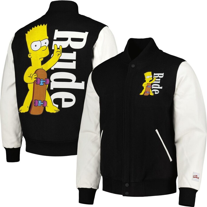 Men's Freeze Max Black The Simpsons Rude Full-Zip Varsity Jacket ...